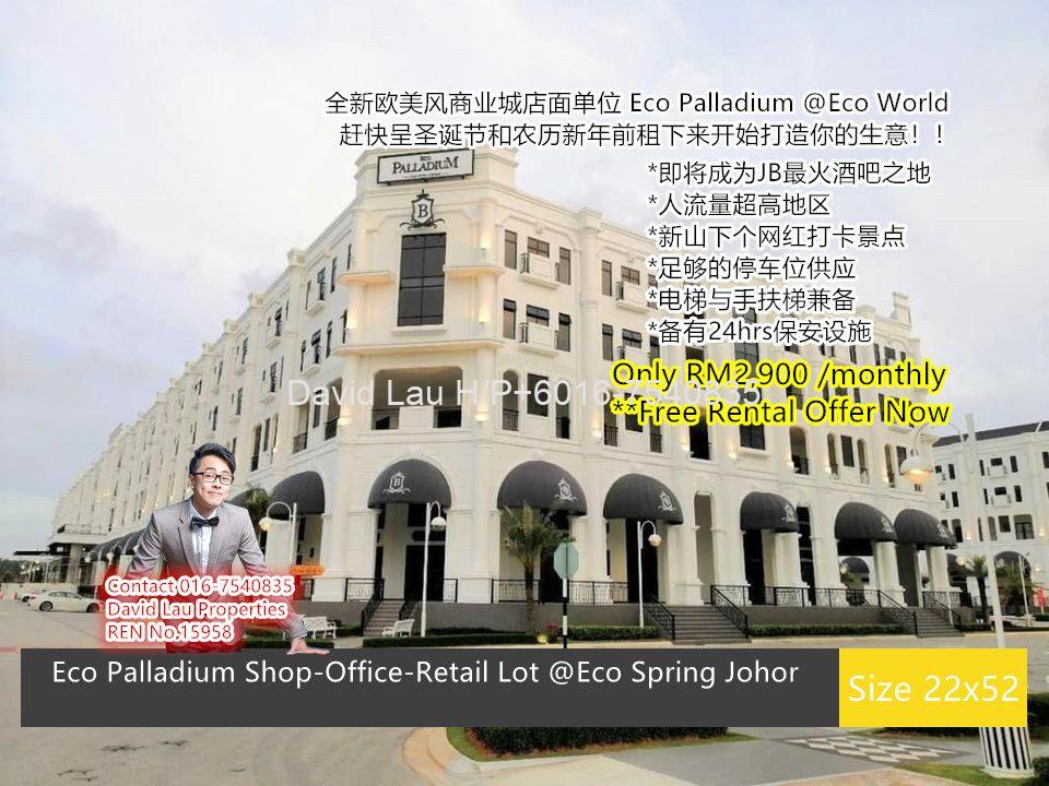 Eco Palladium Shop-Office-Retail Lot @Eco Spring Johor – propertyVhub.com